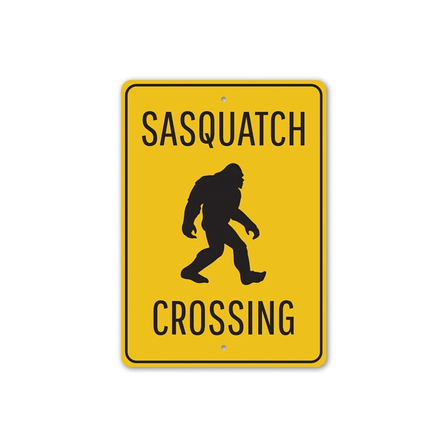 (Aluminum metal) Sasquatch Crossing Bigfoot Campsite Warning Sign ...