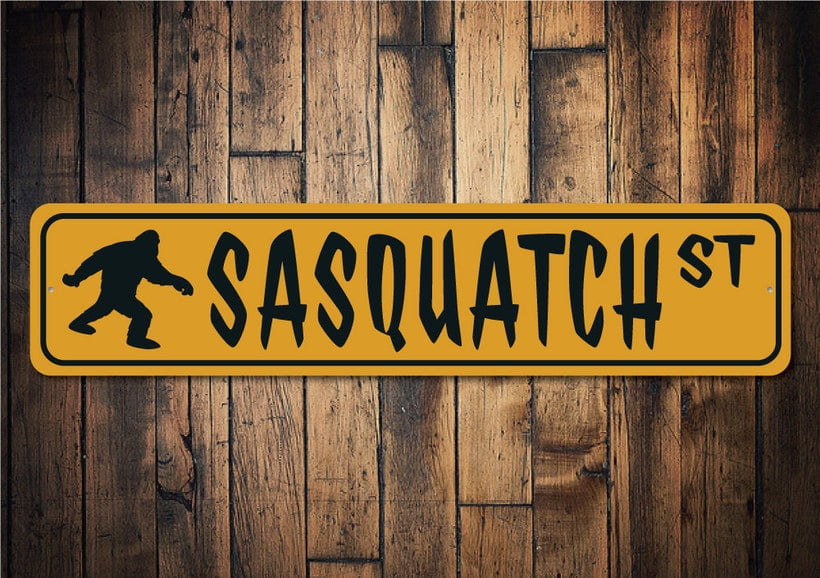 (Aluminum metal) Sasquatch St Sign Sasquatch Sign Decor Sasquatch Sign ...