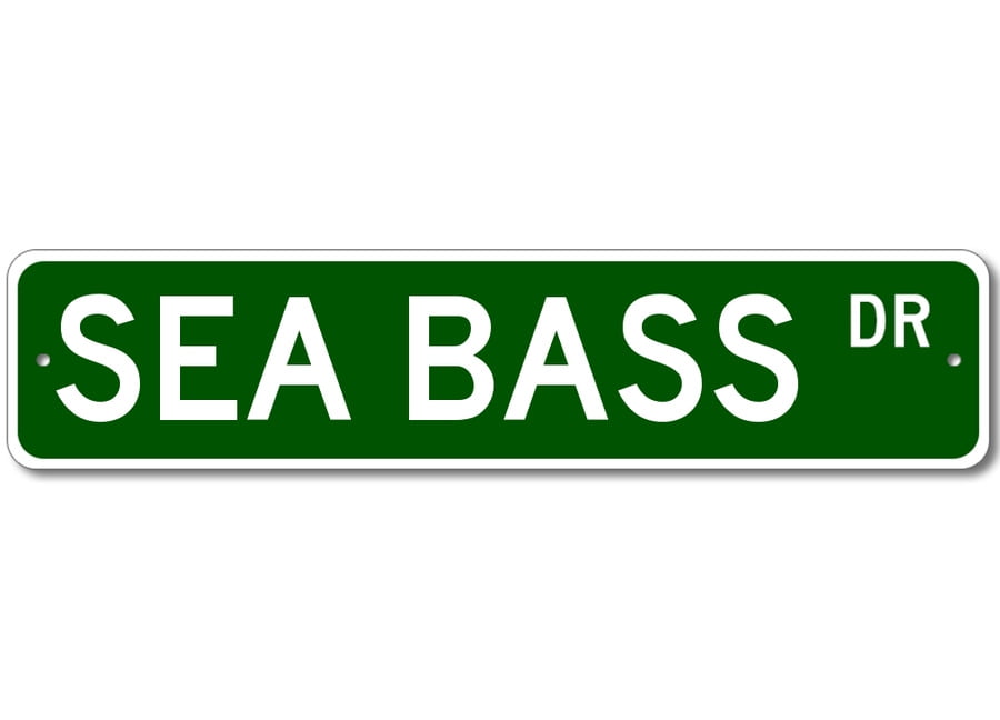 (Aluminum metal) Sea Bass Fish Sign Metal Wall Decor Fishing Street ...