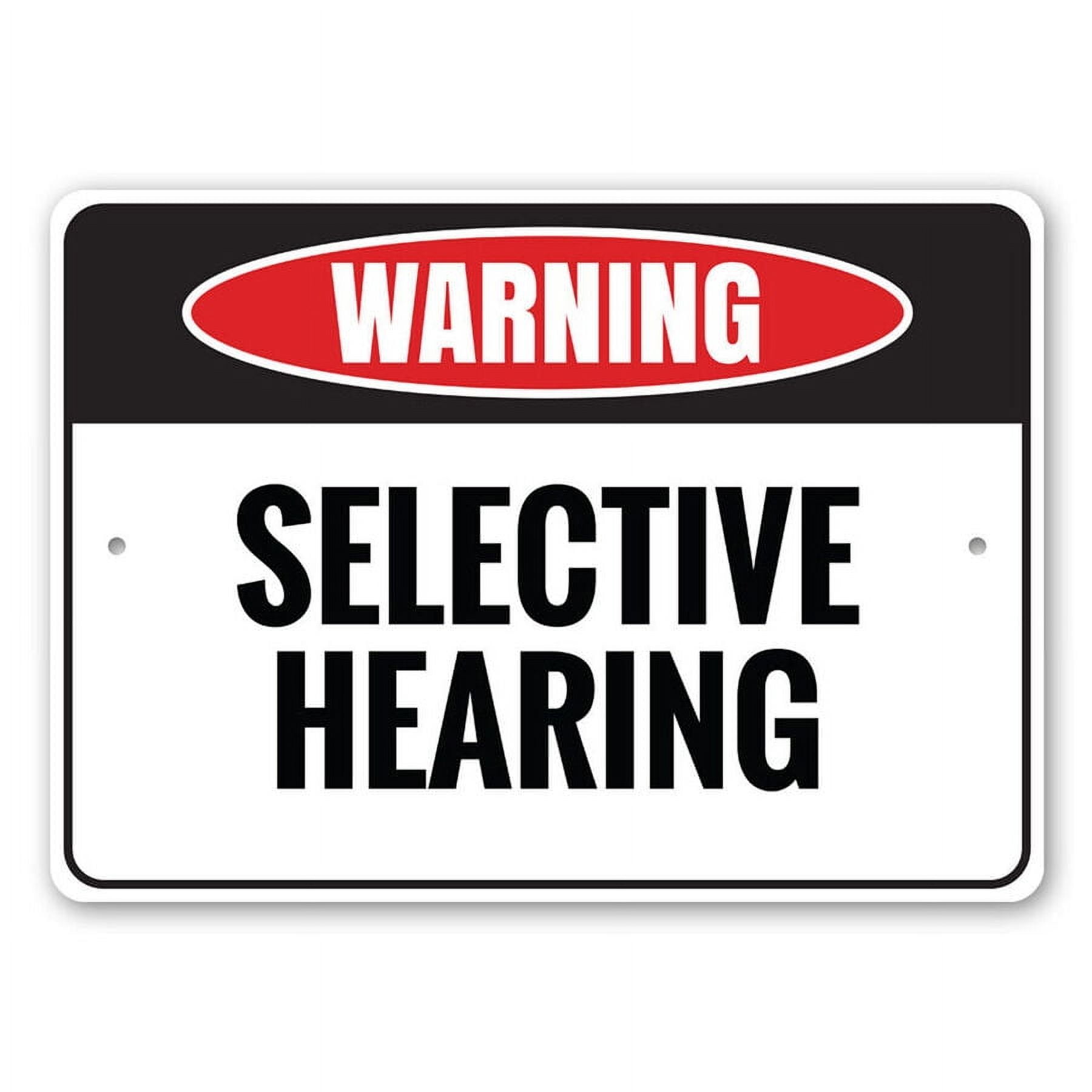 (Aluminum metal) Selective Hearing Funny Gameroom Sign Teen Room Fun ...