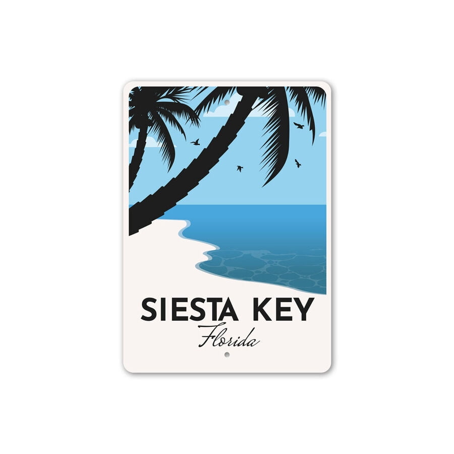 (Aluminum metal) Siesta Key Florida Metal Sign Size: 8 x 12 Inch ...