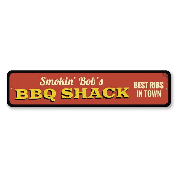 (Aluminum metal) Smokin' BBQ Shack Best Ribs In Town Name Kitchen Metal ...