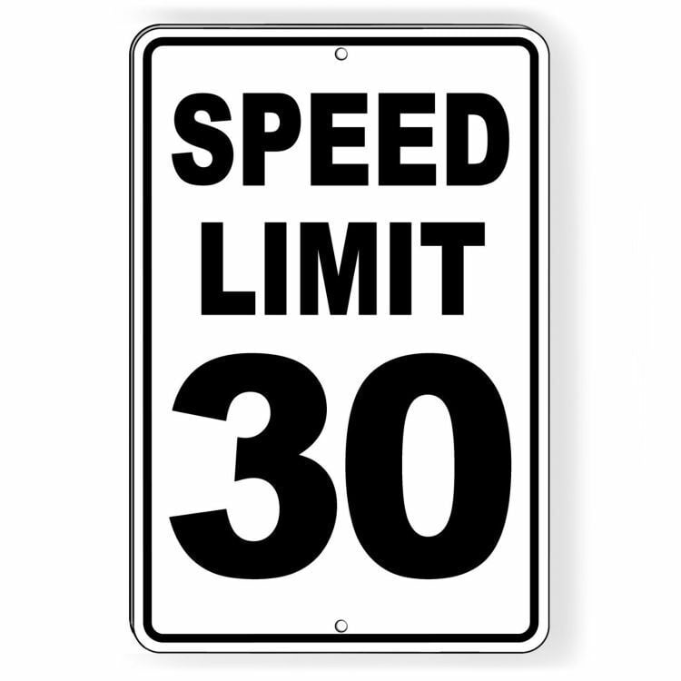 (Aluminum metal) Speed Limit 30 Sign METAL mph miles per hour slow ...