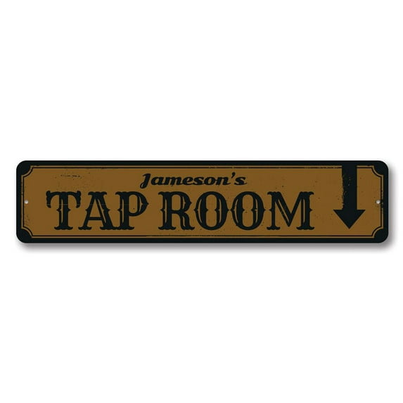 (Aluminum metal) Tap Room Sign Bar Name Sign Directional Arrow Metal ...