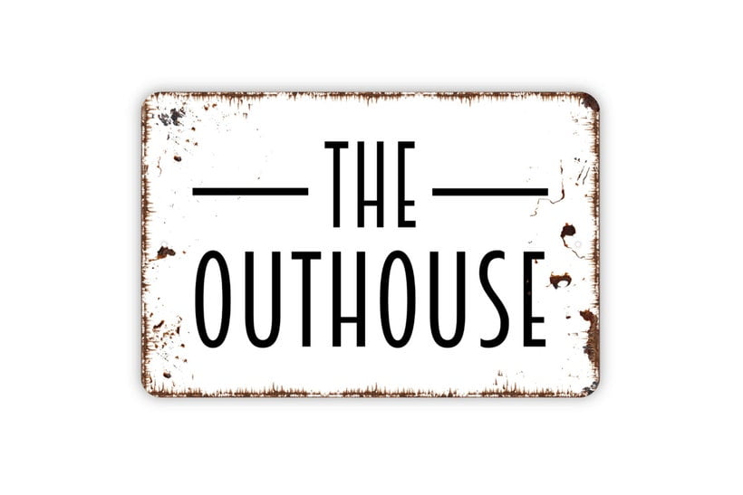 (Aluminum metal) The Outhouse Sign Funny Bathroom Metal Wall Art Size ...