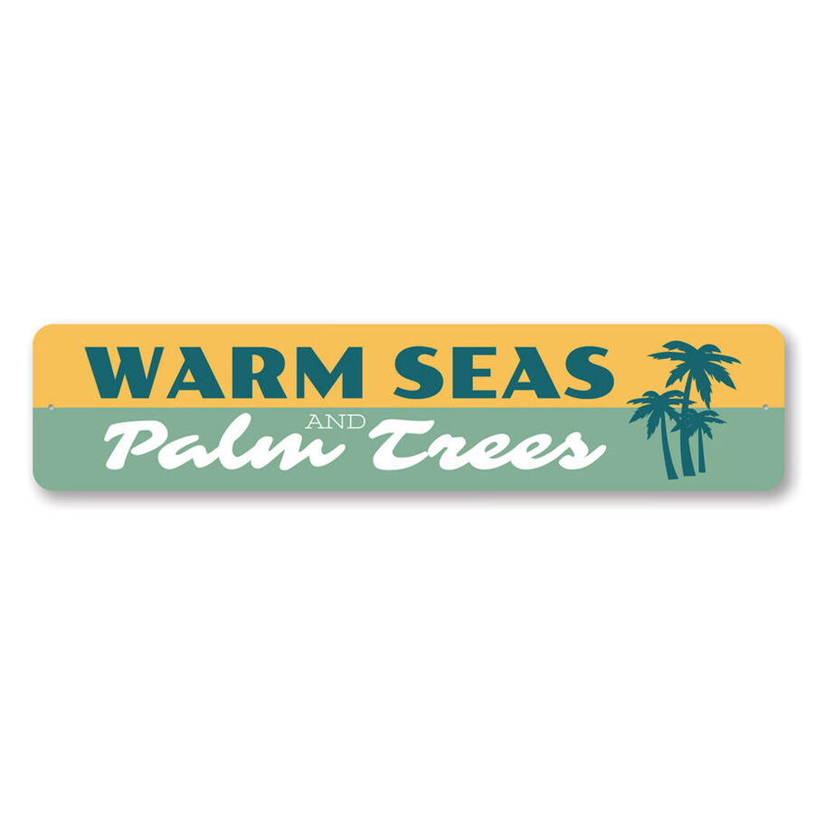 (Aluminum metal) Warm Seas and Palm Trees Beach Sign Beach Bum Sign ...