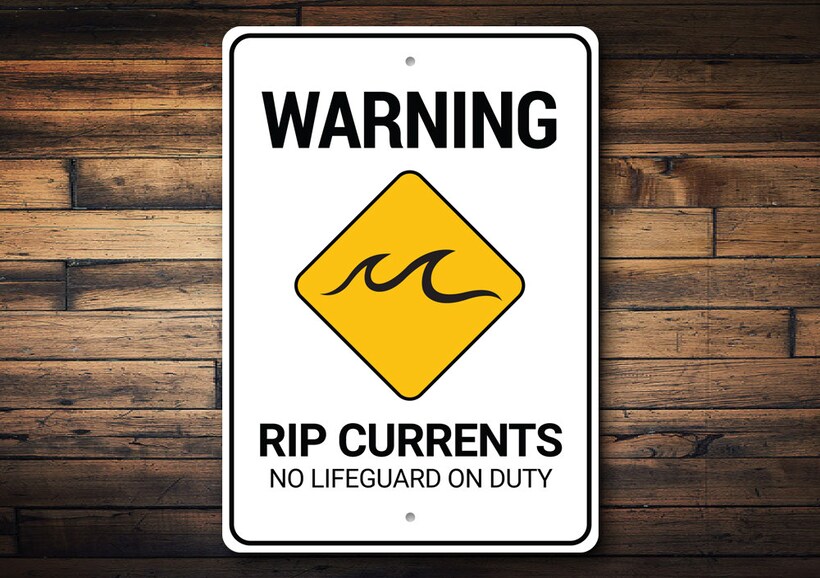 (Aluminum metal) Warning Current Sign Current Sign Rip Currents Lovers ...