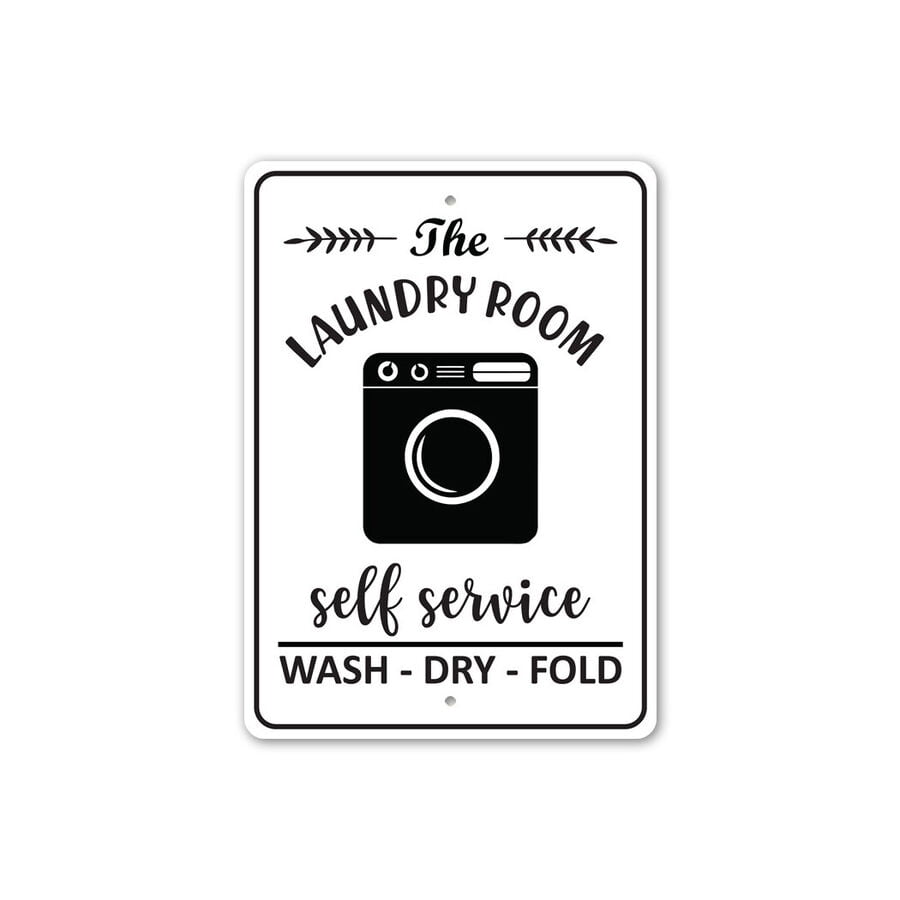 (Aluminum metal) Wash Dry Fold Laundry Metal Sign Size: 8 x 12 Inch ...
