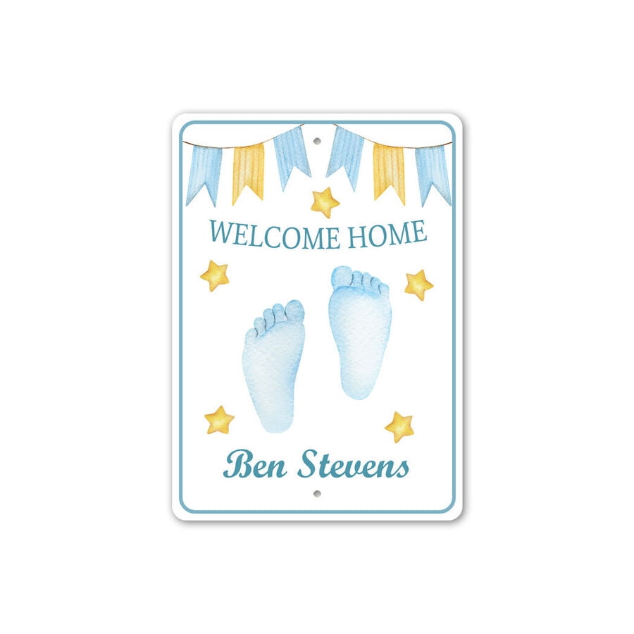 (Aluminum metal) Welcome Home Baby Metal Sign Metal Sign Size: 8 x 12 ...