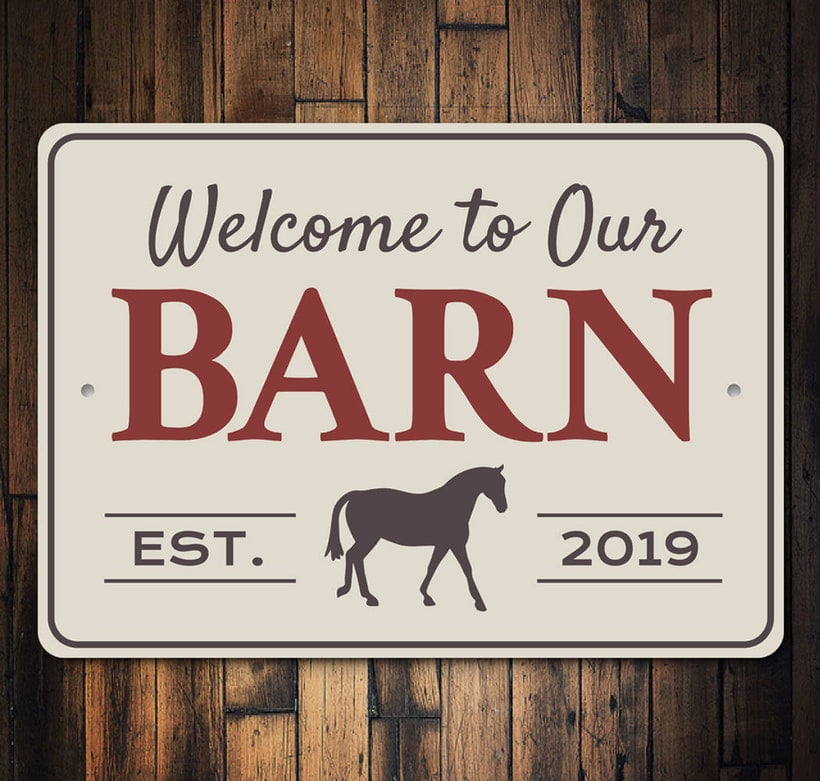 (Aluminum metal) Welcome To Our Barn Barn Owners Old Western Country ...
