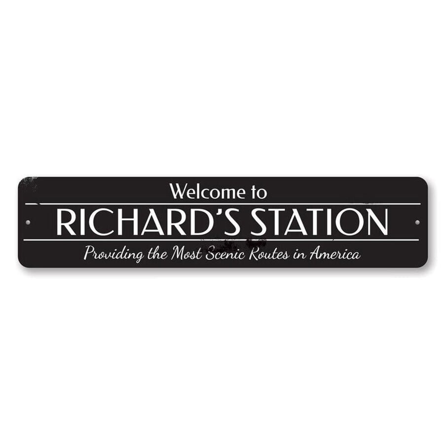 (Aluminum metal) Welcome Train Station Sign Most Scenic Routes Metal ...