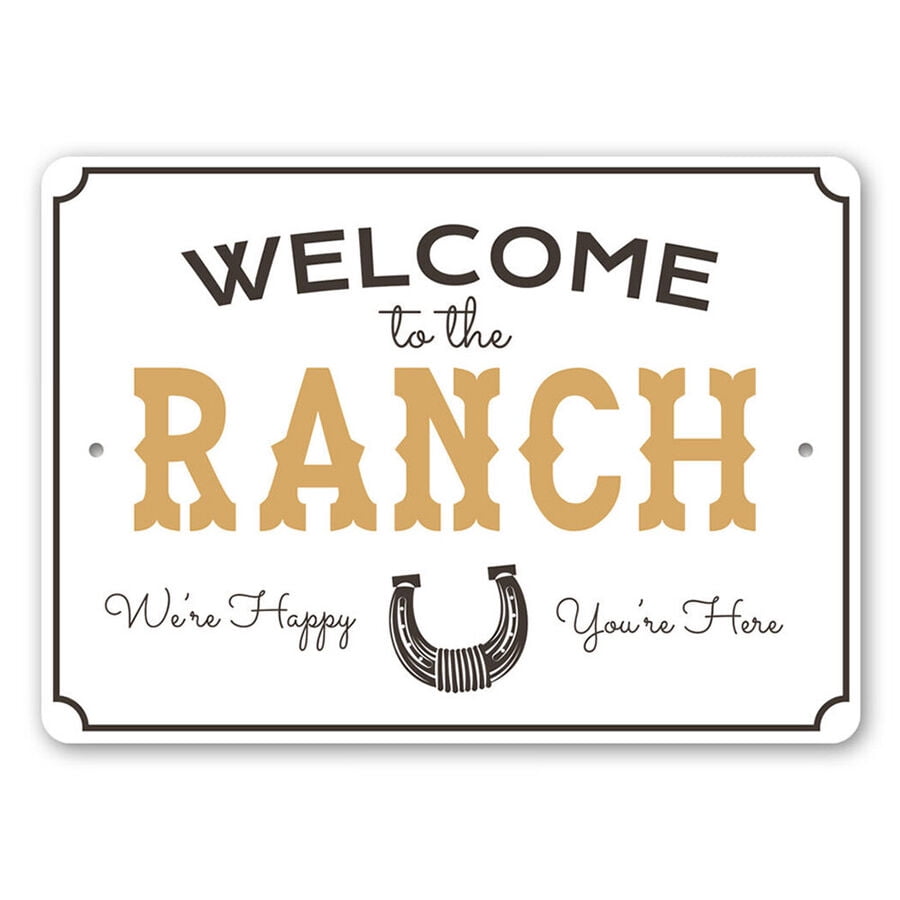 (Aluminum metal) Welcome to The Ranch Cowboy Ranch Sign Horse Owner ...