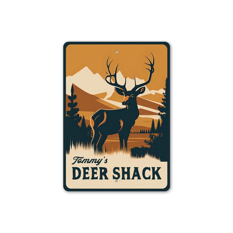 (Aluminum metal) Wilderness Deer Shack Metal Sign Size: 8 x 12 Inch ...