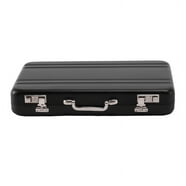 LYS Black Vinyl Attaché Briefcase - Expandable Organizer for Documents ...