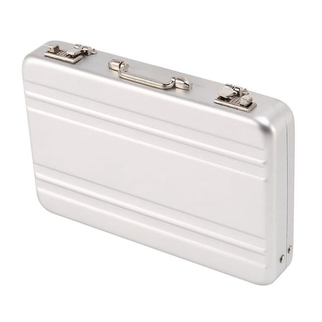 Aluminum password box Card Case Mini suitcase Password briefcase Silver ...