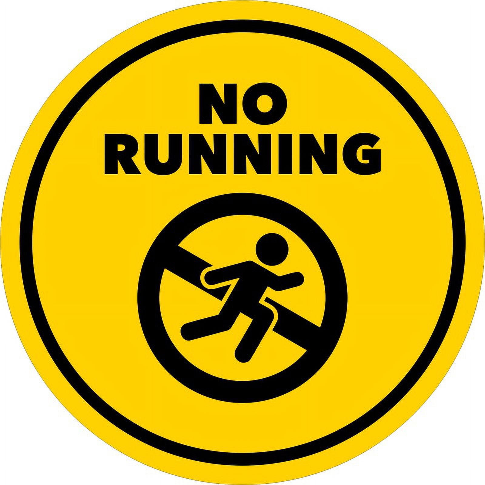 Aluminum sign - Circle Plus No Running Wall or Door Sign Easy ...