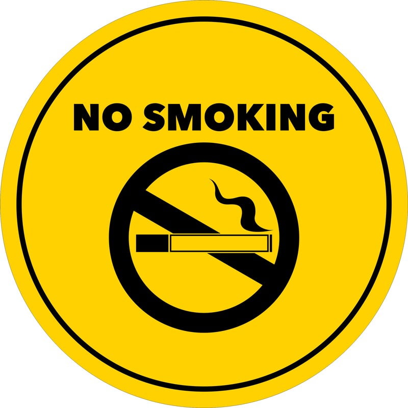 Aluminum sign - Circle Plus No Smoking Wall or Door Sign Easy ...