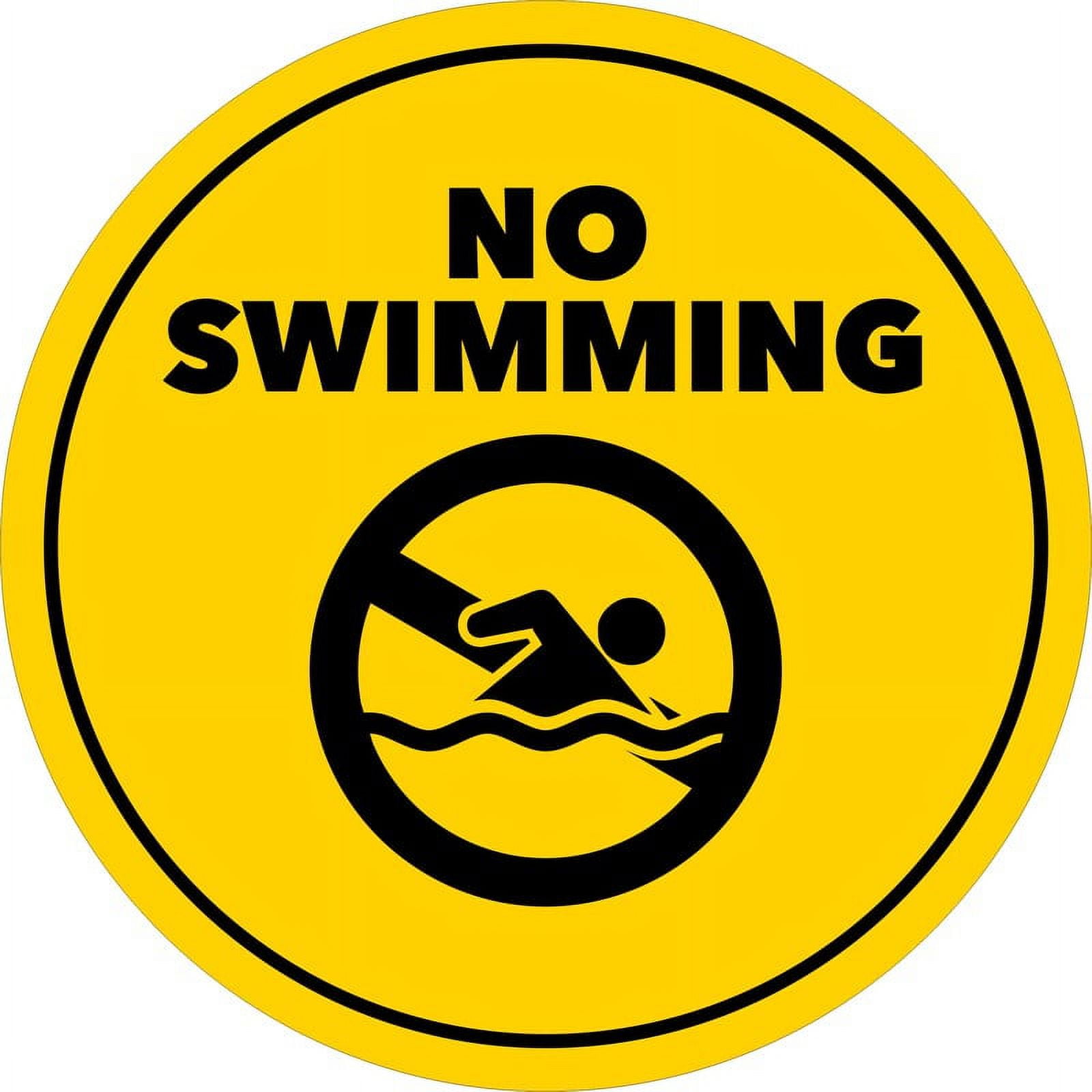 Aluminum sign - Circle Plus No Swimming Wall or Door Sign Easy ...