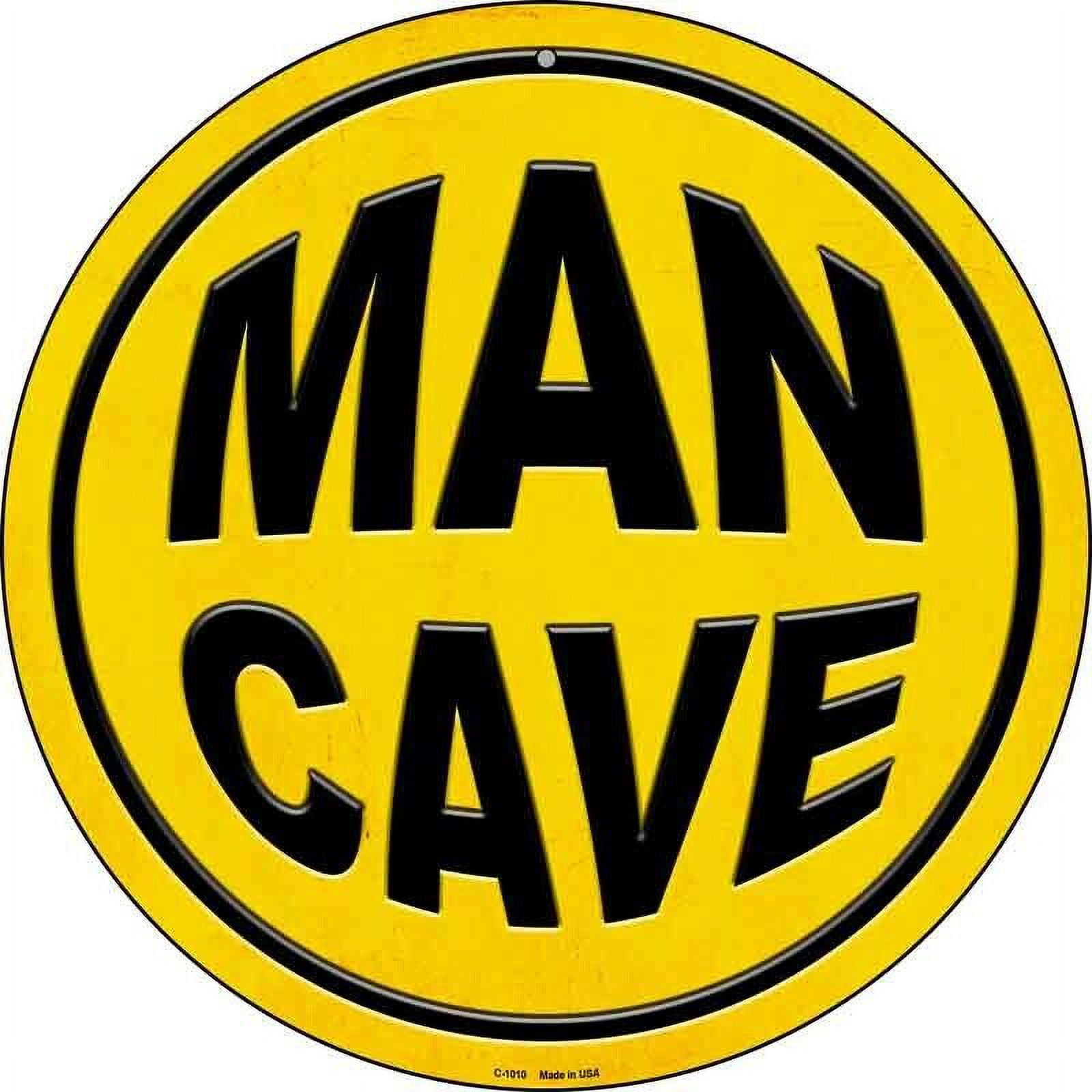 Aluminum sign - MAN CAVE Round Circle Metal Sign yellow Size: 8 ...
