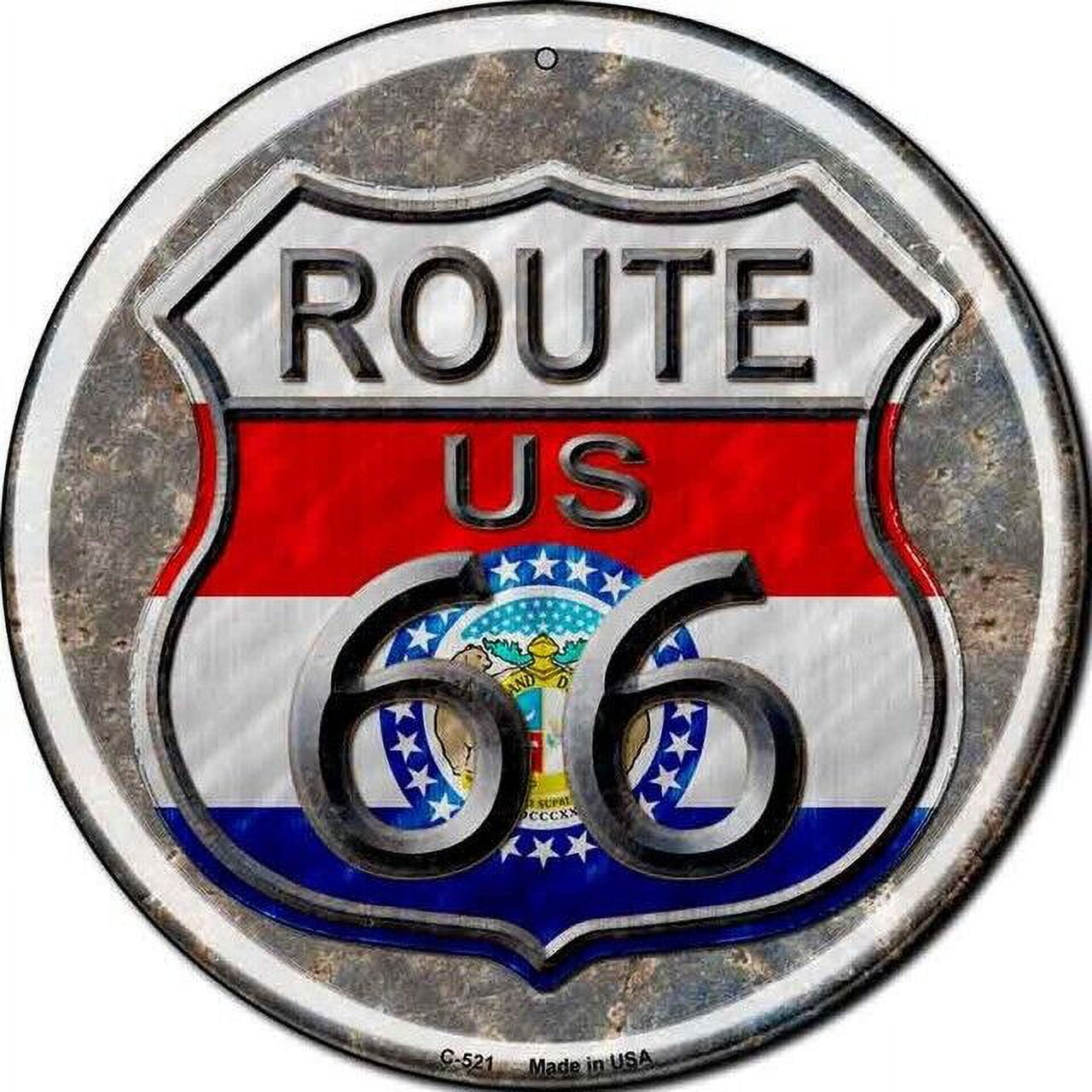 Missouri Route 66 Round Circular Novelty Metal Sign Home Garage Wall ...