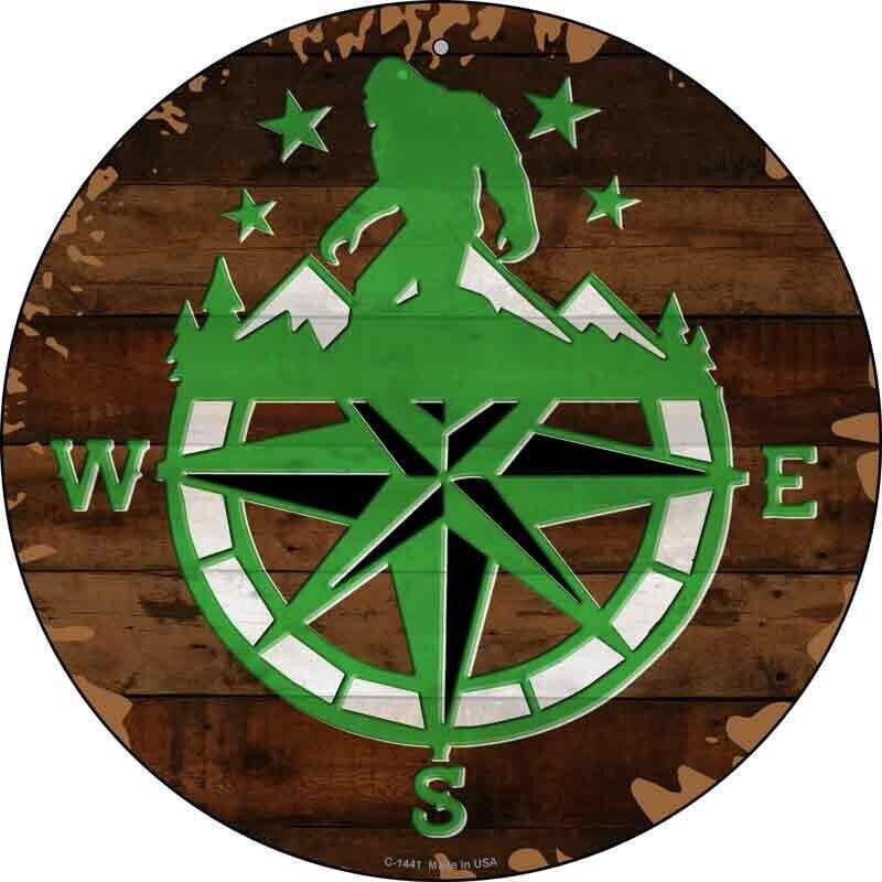 Aluminum sign - Sasquatch Compass Round Circular Metal Sign Home Garage ...
