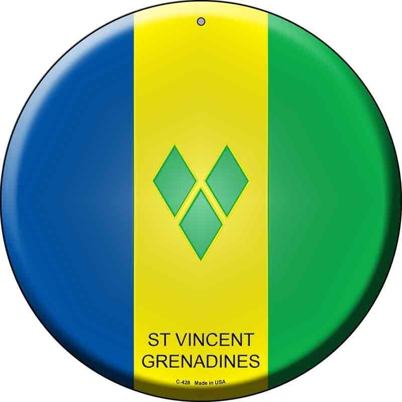Aluminum sign - St Vincent Grenadines Round Circular Metal Sign Home ...
