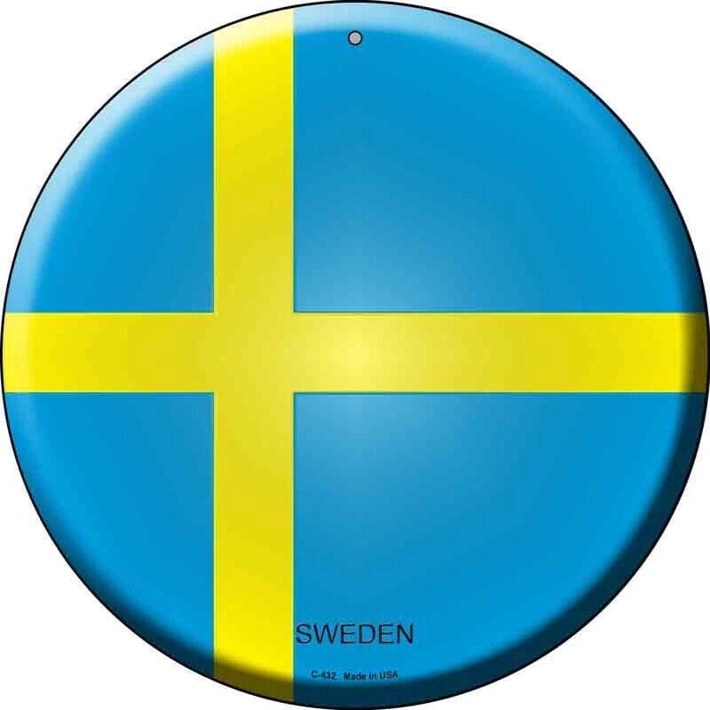 Aluminum sign - Sweden Flag Round Circular Novelty Metal Sign Home ...