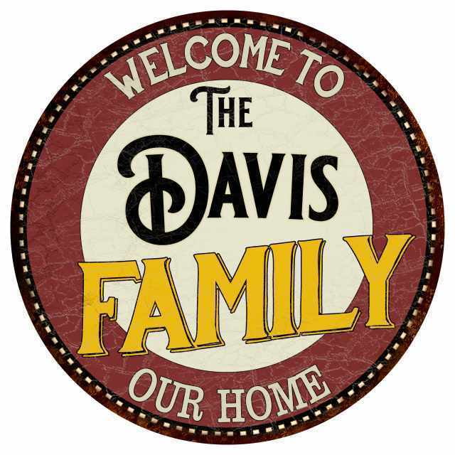 Aluminum sign - The Davis Family Round Metal Sign Kitchen Game Room ...