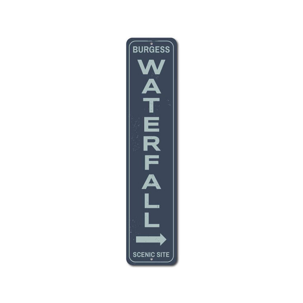 Aluminum sign - Waterfall Vertical Sign Scenic Site Location Name Sign ...