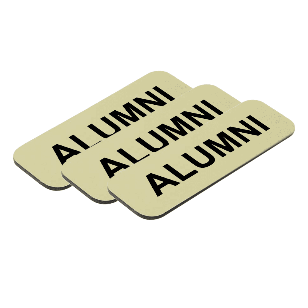 Alumni 1 x 3" Name Tag/Badge, Brushed Gold, (3 Pack) - Walmart.com