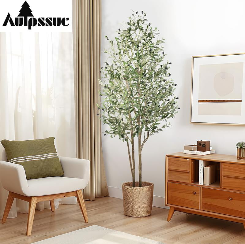 Alupssuc Artificial Olive Tree — Indoor décor with natural trunk and ...