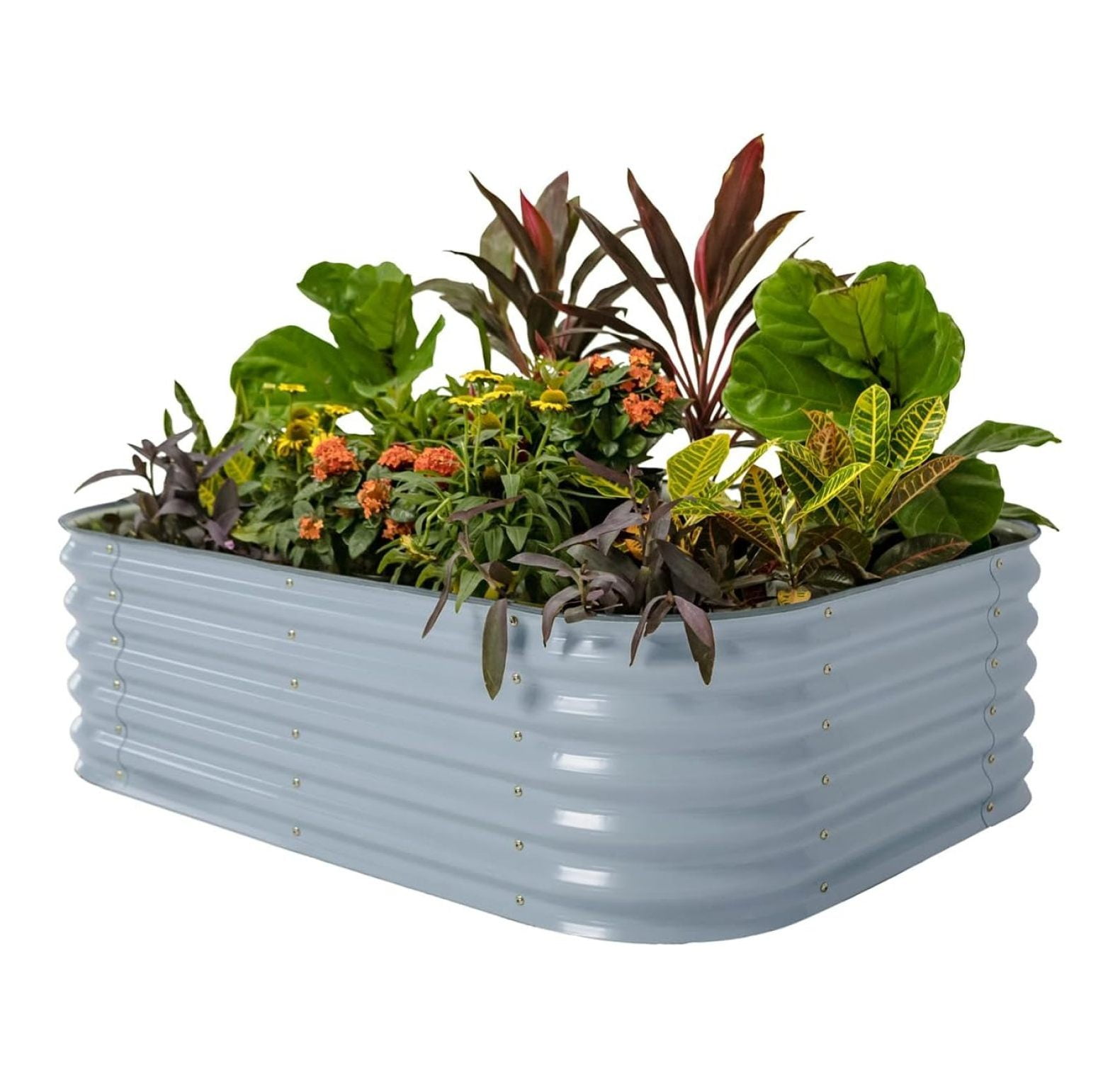 Aluzinc Raised Garden Bed Kits, 17" Tall 6 in 1 Modular Metal Raised ...