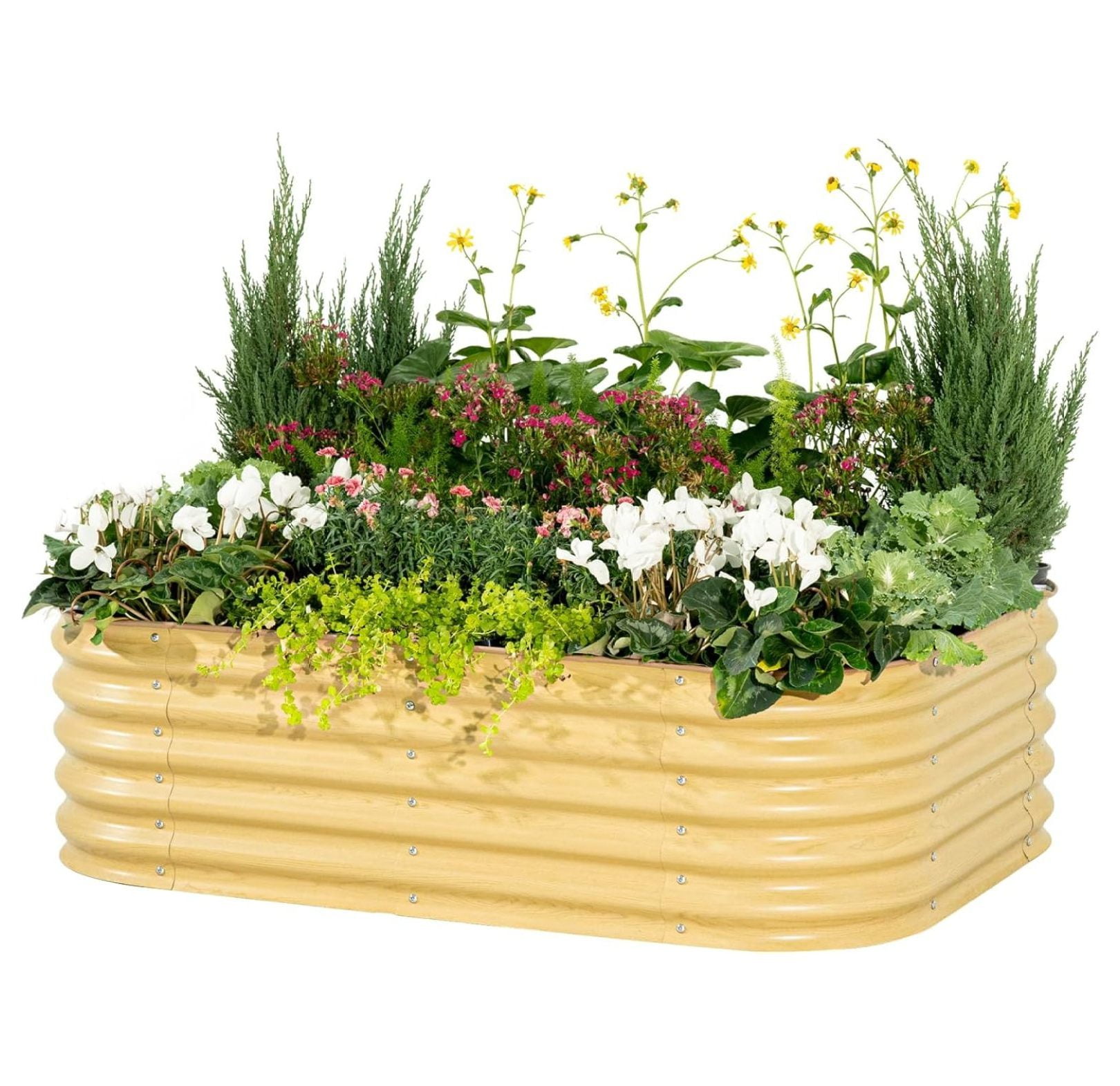 Aluzinc Raised Garden Bed Kits, 17" Tall 6 in 1 Modular Metal Raised ...