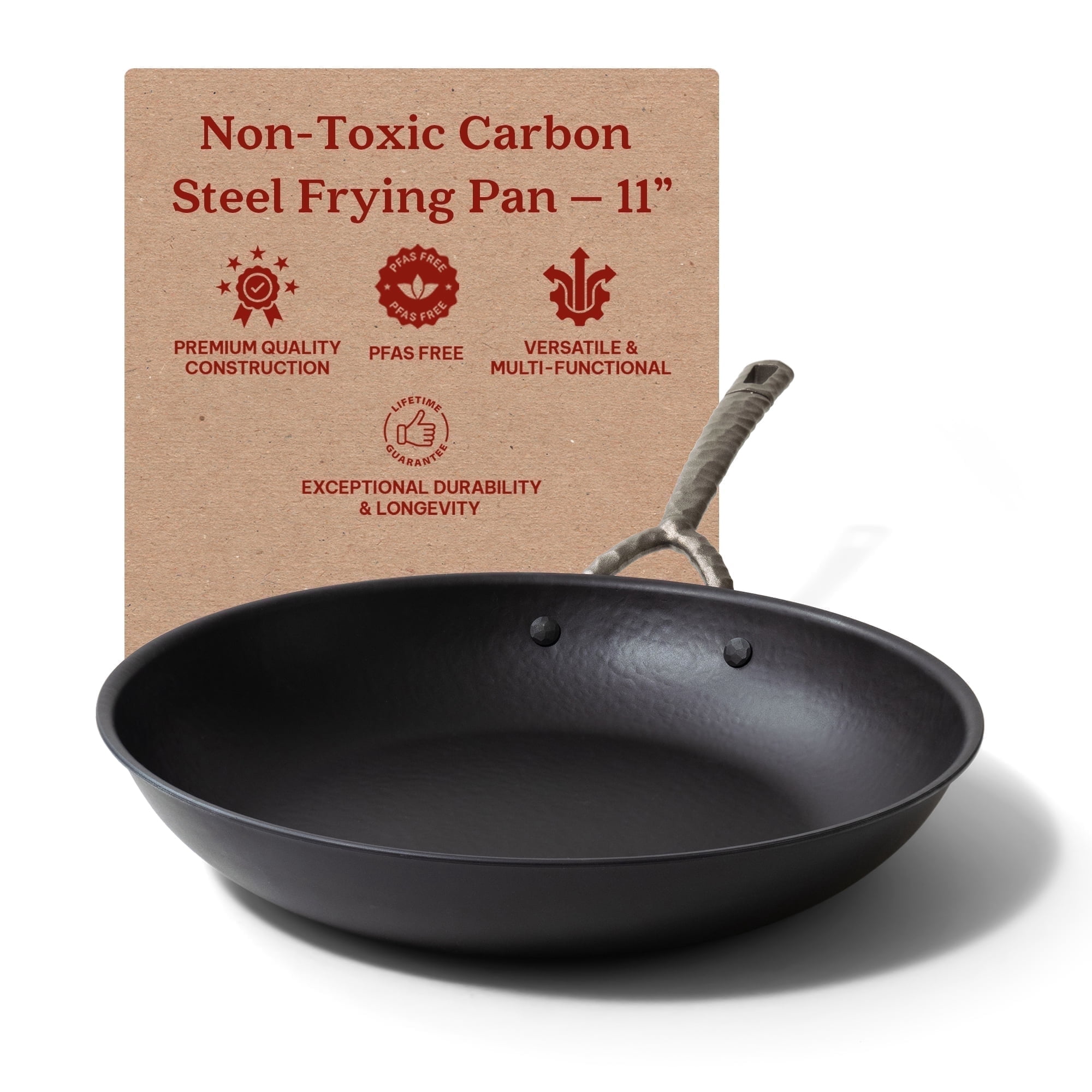 Alva Artist Seasoned 11" Carbon Steel Frying Pan Skillet, Non-Toxic ...