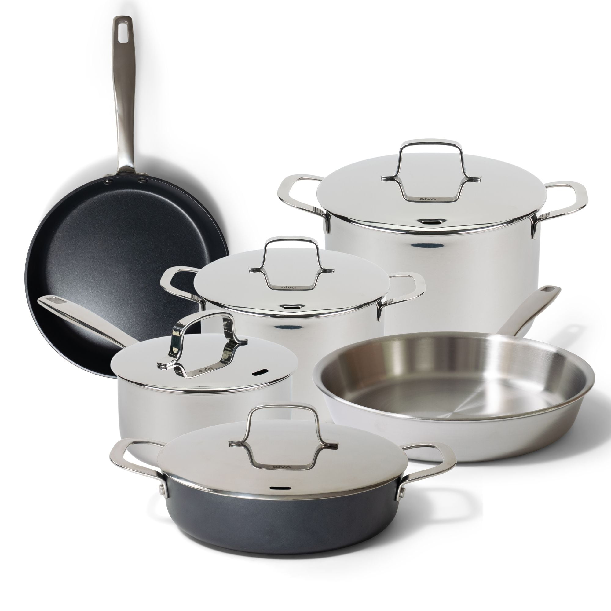 Alva Maestro Cookware Set 10-Piece Set - Stainless Steel Pots and ...