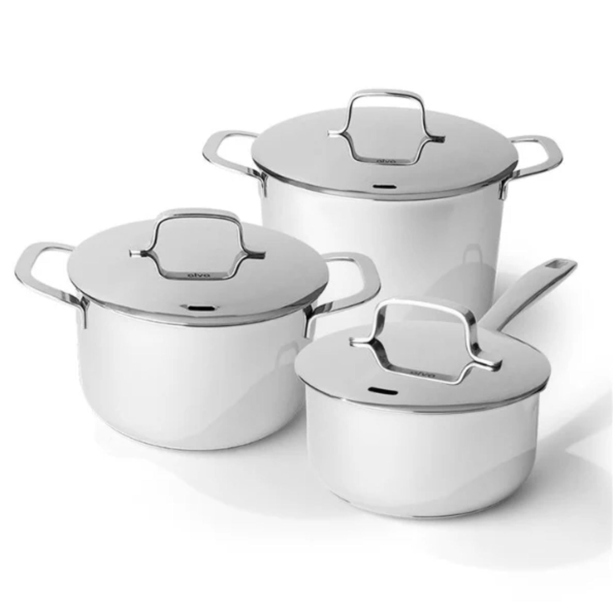 Alva Maestro Cookware Set 6-Piece Set - Stainless Steel Pots with Lids ...