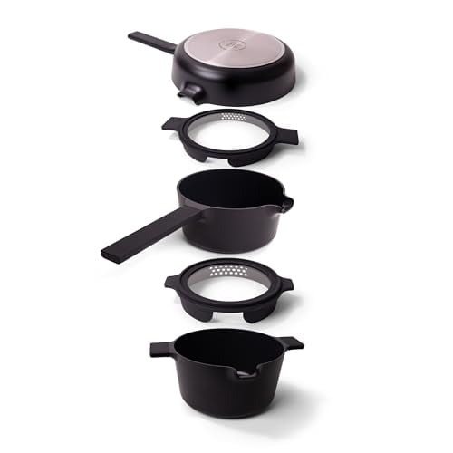 Alva Neat 5-Piece Nested Ceramic Cookware Set, PFAS & PFOA-Free Ceramic ...