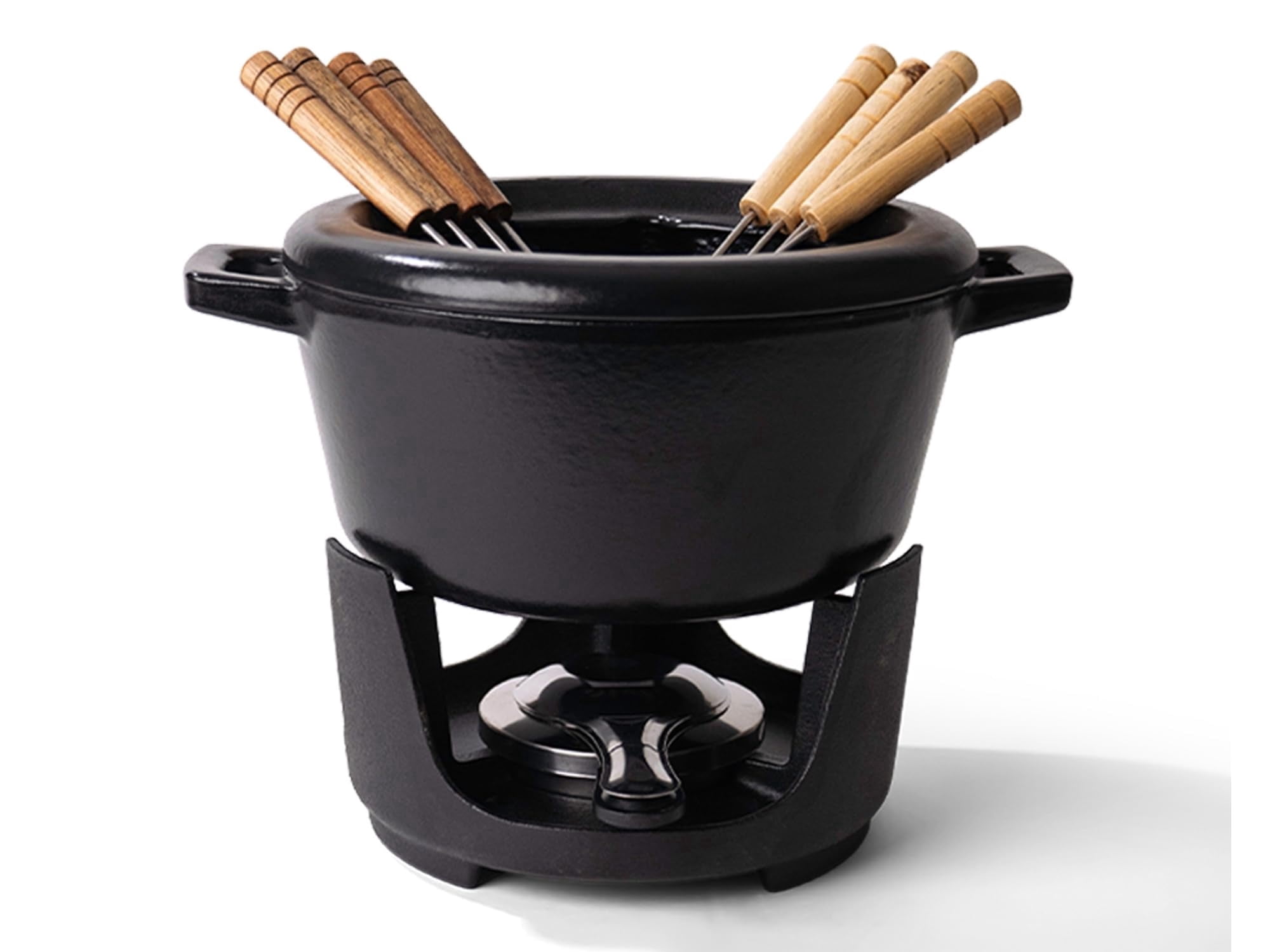 Alva Nori Enameled Cast Iron Fondue Set 2Qt. - Oven Safe and Made ...