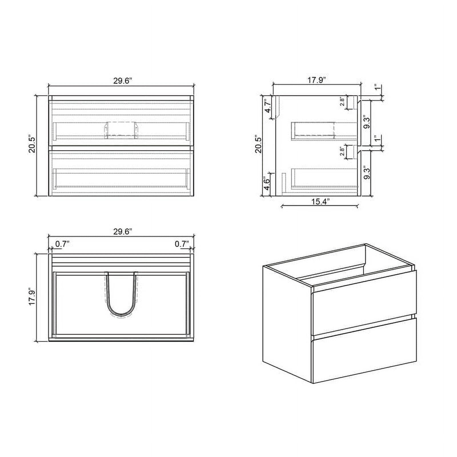 Alvana 30'' Bathroom Vanity with Solid Surface Sink, Wall Mounted ...