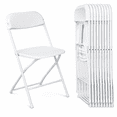 Alvantor 10 Pack White Plastic Folding Chairs, 350 lb Capacity Indoor ...