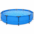 Alvantor 12 ft x 30 in Round Above Ground Pool with Blue Metal Frame ...
