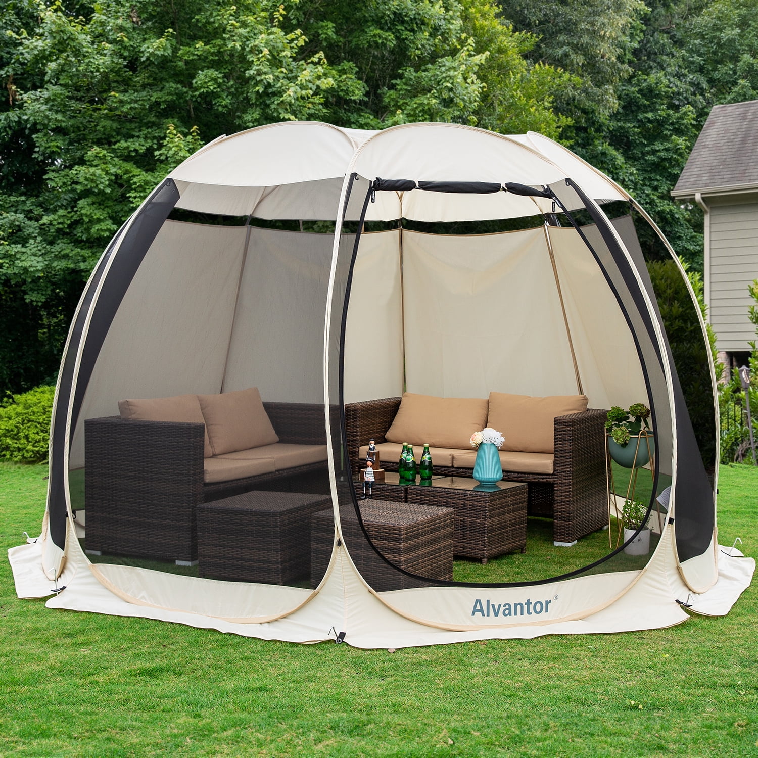 Alvantor Large 12' x 12' Quick Set Up Instant Canopy Camping Shelter ...