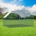 Alvantor 13ft x 10ft Walk-In Metal Chicken Coop Run with Galvanized ...