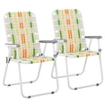 Alvantor 2 Pack Folding Beach Chair with Webbed Seat Steel Frame ...