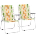 Alvantor 2 Pack Folding Beach Chair with Webbed Seat Steel Frame and ...