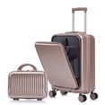 Alvantor 2 Piece Spinner Luggage Set, ABS Hardshell Front Opening ...