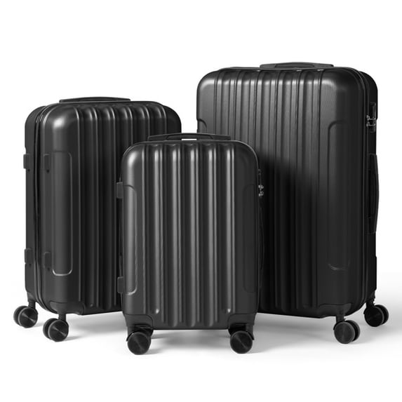 Alvantor 3-Piece ABS Hardside Luggage Set with Spinner Wheels and ...
