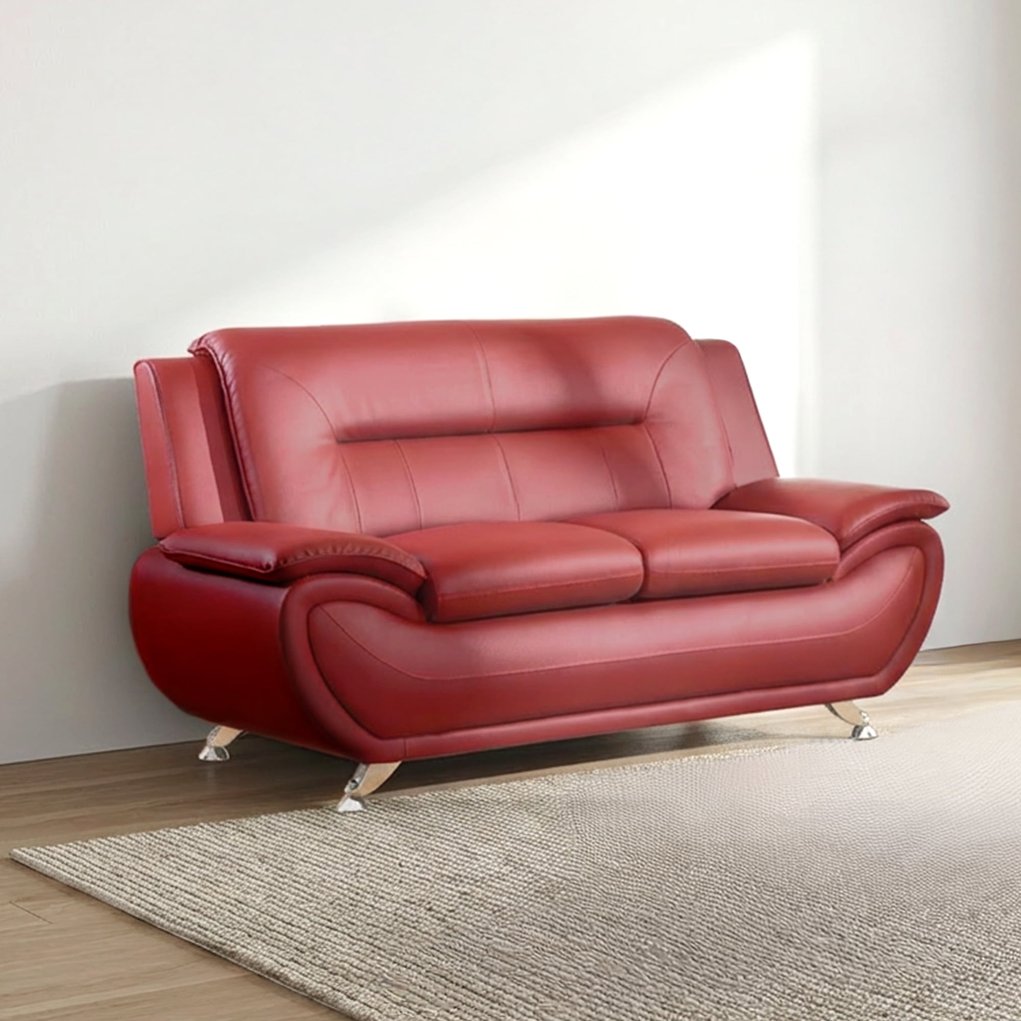 Alvantor 3 Piece Sofa Set - Upholstered Leather Sofa Deep Seat Couch ...