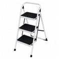 Alvantor 3 Step Folding Ladder with Short Handrail, 330 lb Capacity ...