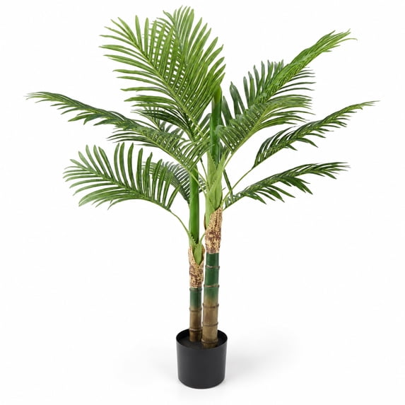 Alvantor 47" Green Artificial Palm Tree with Double Trunks, Faux ...